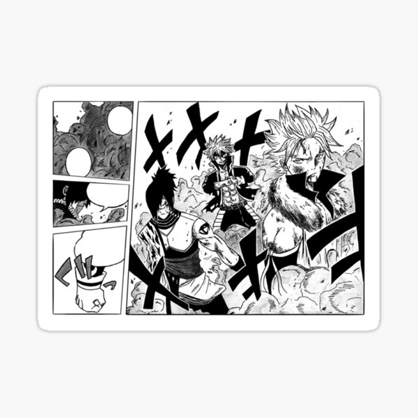 "Fairy Tail Natsu Manga Panel Classic ." Sticker by godzillabro | Redbubble