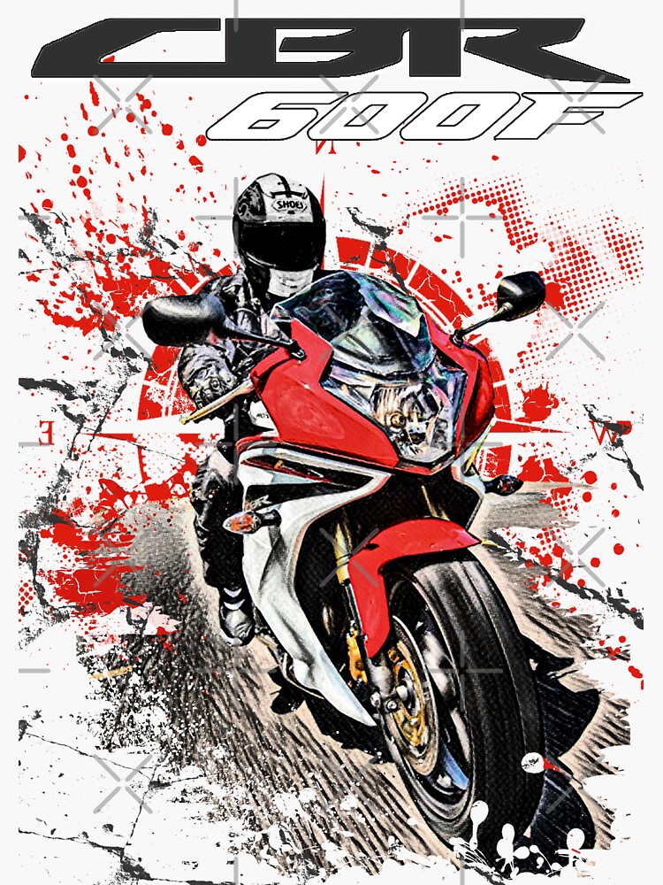 "Honda CBR 600F red" Sticker for Sale by Evomotoarte | Redbubble