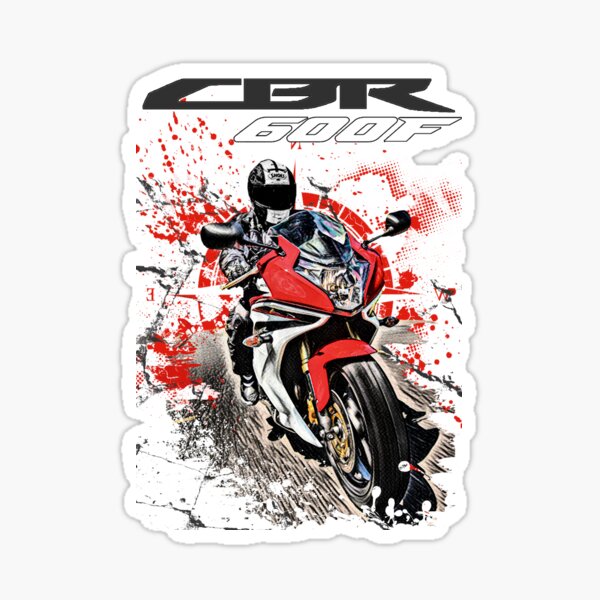 "Honda CBR 600F red" Sticker for Sale by Evomotoarte | Redbubble