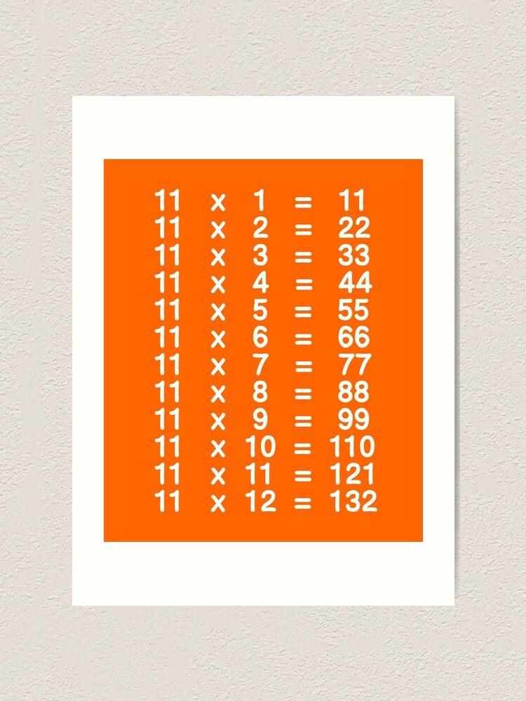 "11 X Table Eleven Times Table Learn Multiplication Tables for Kids ...