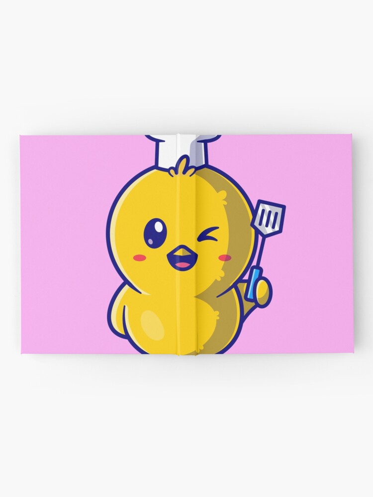 Cuaderno de tapa dura «lindo-pollito-chef-sosteniendo-espátula-dibujos ...