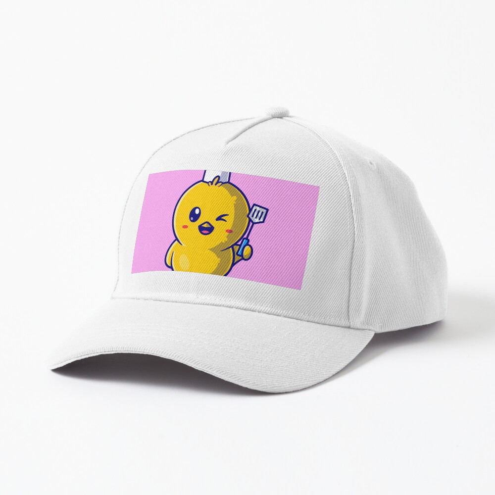 Gorra «lindo-pollito-chef-sosteniendo-espátula-dibujos animados-vector ...