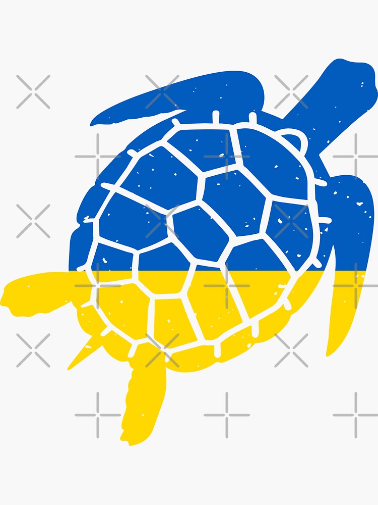 "Turtle Ukraine Ukrainian Flag Pride Vintage" Sticker by TshirtsTrendsz ...