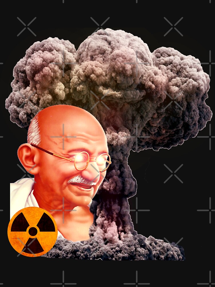 "Gandhi the nuke lover: nuclear Gandhi BLACK" Essential T-Shirt for ...