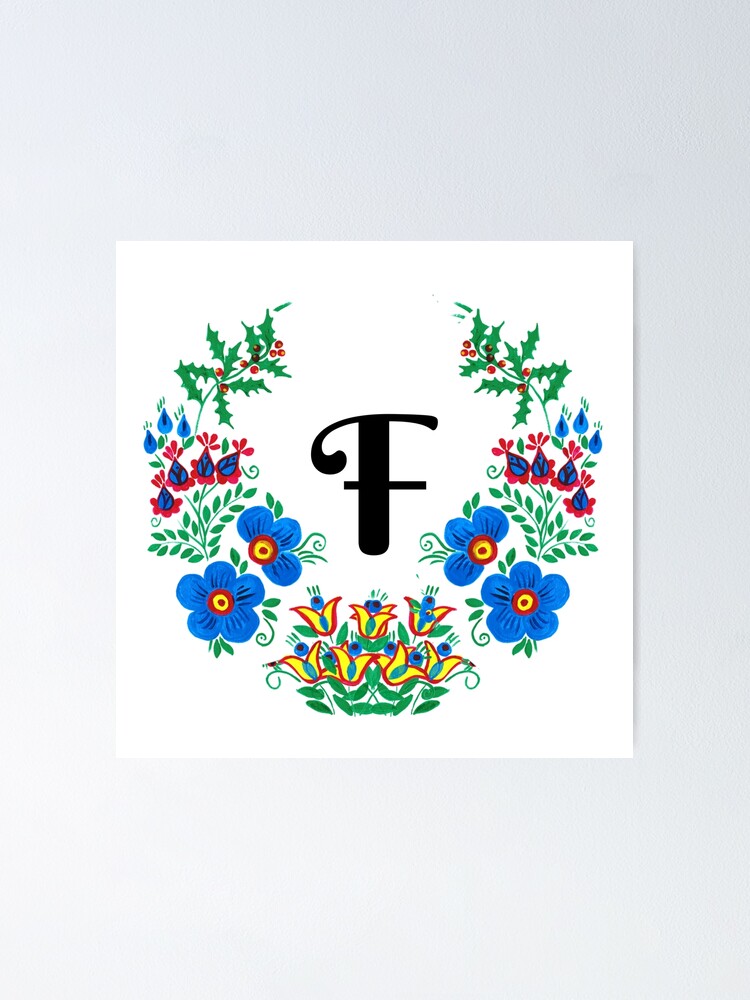 "letra F con flores" Poster for Sale by Elyora | Redbubble