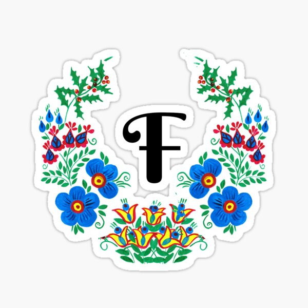 "letra F con flores" Sticker by Elyora | Redbubble