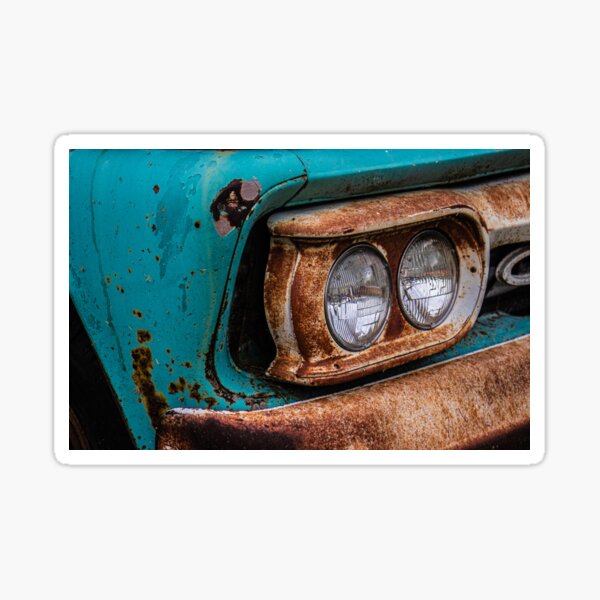 "The Eyes of an Old Rusty Truck" Sticker for Sale by RoseCCadden ...