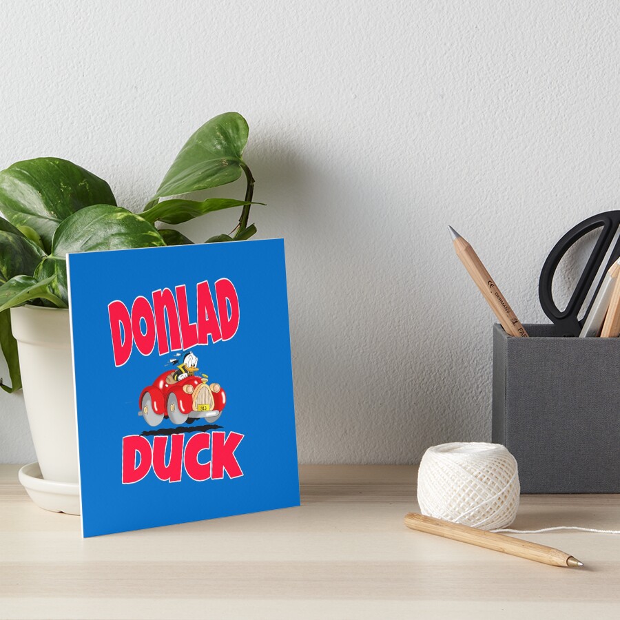 "Donald Duck driving red car ,Donald Duck illustration " Art Board ...