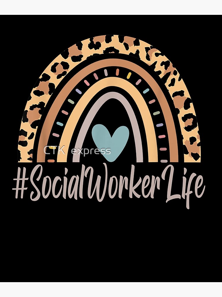 Social Worker Nurse Leopard Rainbow Nurses Week Poster For Sale By