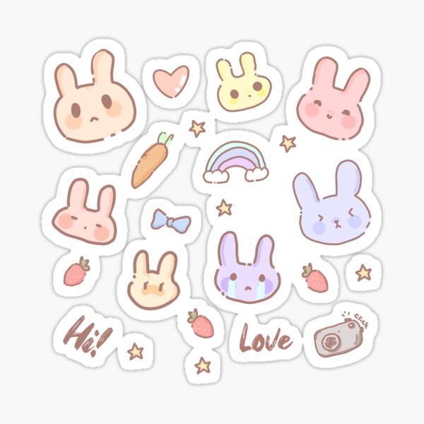 "Bunny Friends " Sticker by LysetArt | Redbubble