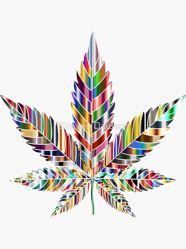 "Multicoloured Cannabis leaf " Sticker by Ellisdmania | Redbubble