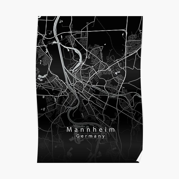"Mannheim Germany City Map dark" Poster for Sale by Robin-Niemczyk ...