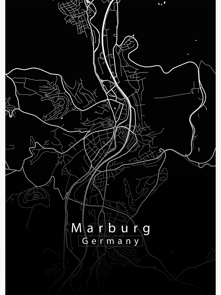"Marburg Germany City Map dark" Poster by Robin-Niemczyk | Redbubble