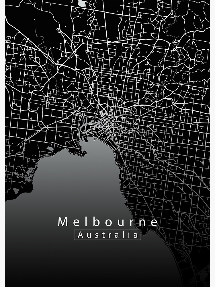"Melbourne Australia City Map dark" Photographic Print for Sale by ...