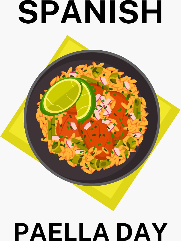"National Spanish Paella Day" Sticker by geldimbile | Redbubble