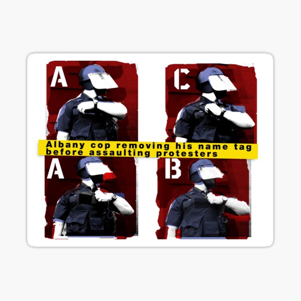 "APD removing badge acab" Sticker by SteveOsuchowski | Redbubble