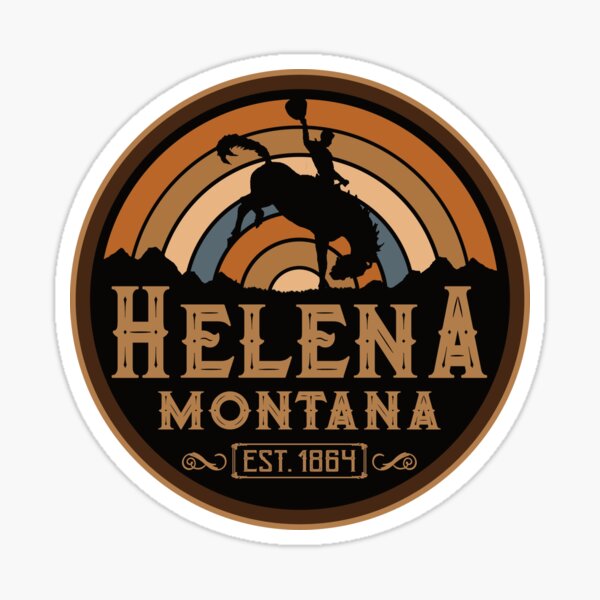 "Helena, Montana Retro Wild West Cowboy " Sticker for Sale by ...