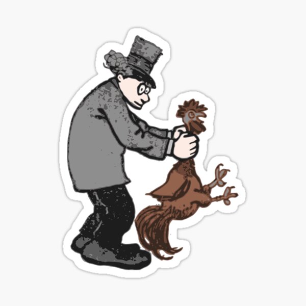 Pegatina «Ahogando su pollo, meme gráfico de ilustración divertida» de ...