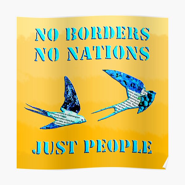 "No Borders No Nations Just People collage" Poster for Sale by ...