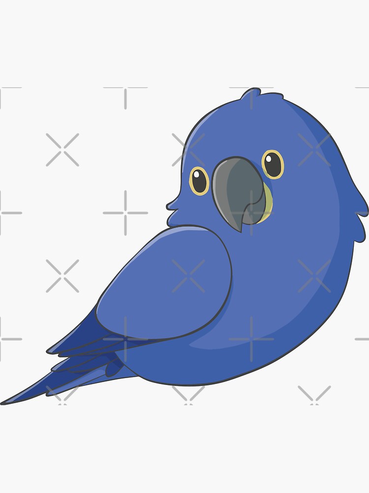 "Adorable fluffy hyacinth macaw" Sticker by AniBeanz | Redbubble