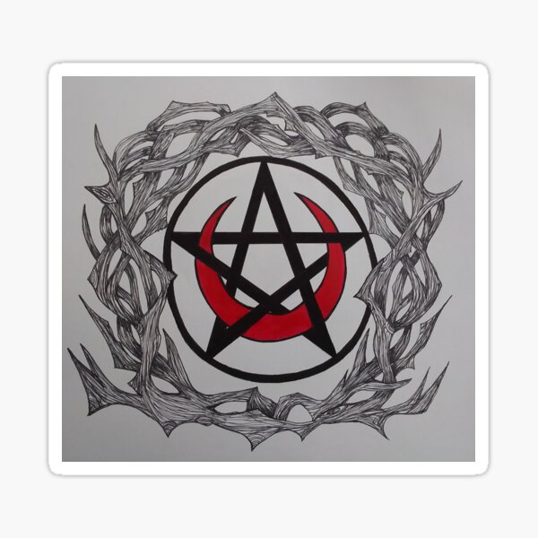 "Blood Moon Pentacle " Sticker by Vicillacauldron | Redbubble