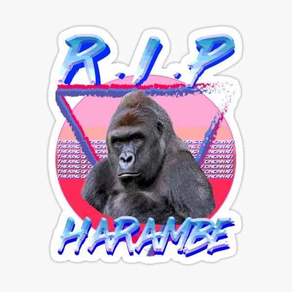 "Harambe Vintage " Sticker by JaylChance | Redbubble