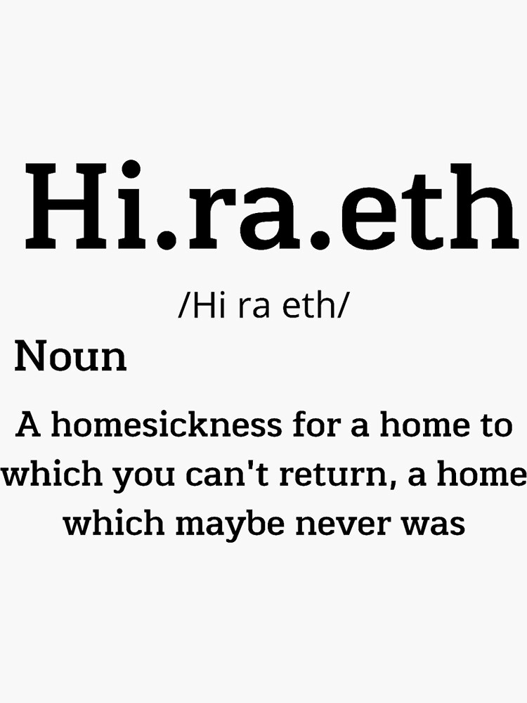 "Hiraeth definition " Sticker for Sale by Fa5ad | Redbubble