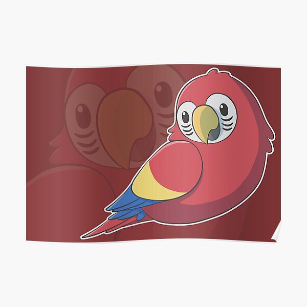 "Adorable fluffy scarlet macaw" Poster by AniBeanz | Redbubble