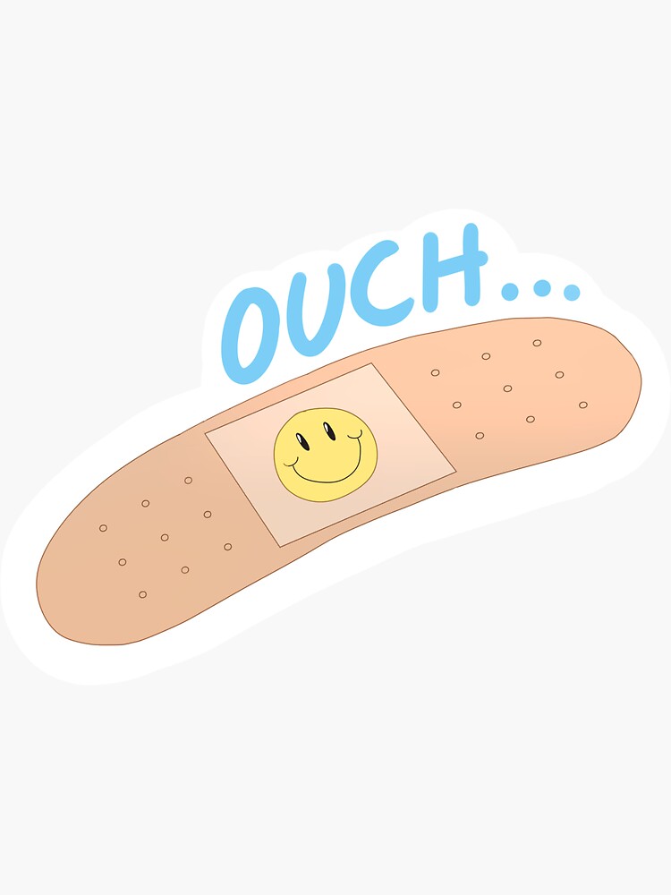 "Ouch... Cute Bandaid Sticker" Sticker for Sale by Ramen-Art | Redbubble