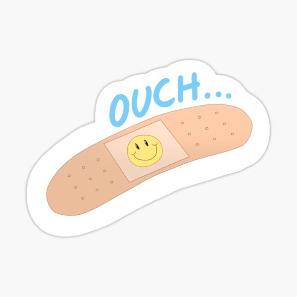 "Ouch... Cute Bandaid Sticker" Sticker for Sale by Ramen-Art | Redbubble