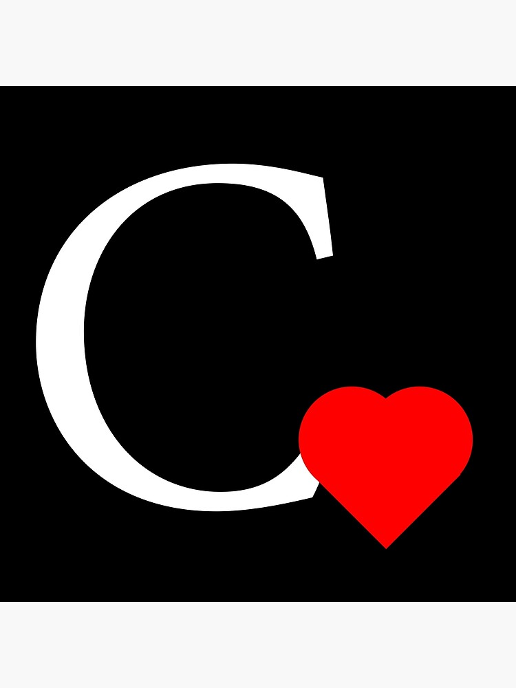 Lámina fotográfica «Letra C blanca con un corazón rojo» de LettersMatter | Redbubble