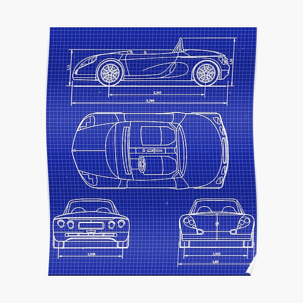 "Renault Sport Spider blueprint gifts for cars lovers, Renault Sport ...