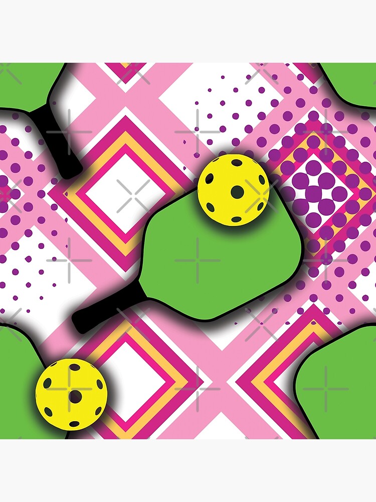 "Green Pickleball paddles in pink background" Poster by EvieWoj | Redbubble