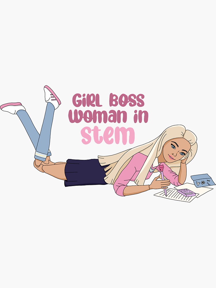 "Girl boss woman in stem FIXED VERSION " Sticker by Annie0221 | Redbubble