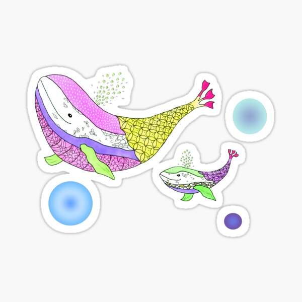 "Whale Outing" Sticker for Sale by tunwin6 | Redbubble