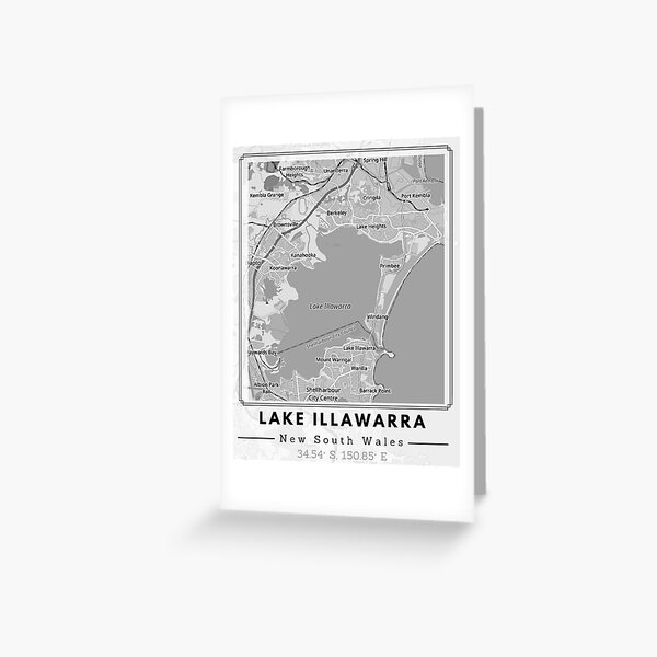 "Lake Illawarra Map Shellharbour Map Winding Map " Greeting Card by ...
