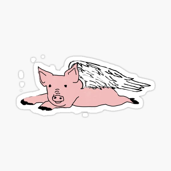"Flying Pig" Sticker by DimensionFour | Redbubble