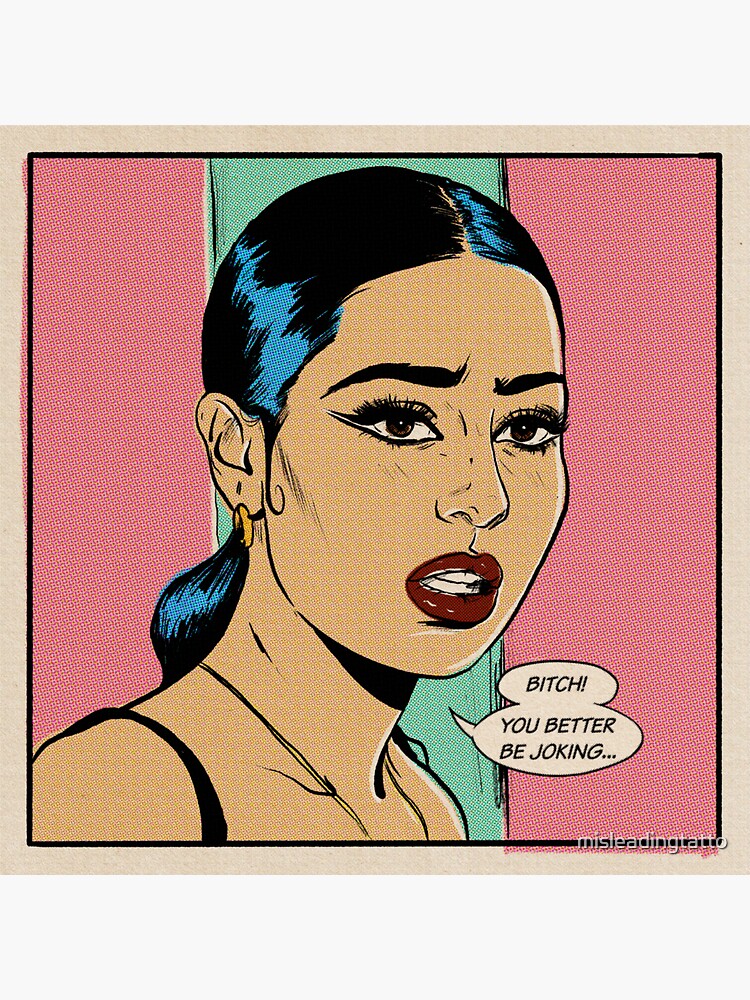 "You better be joking…" Sticker for Sale by misleadingtatto | Redbubble