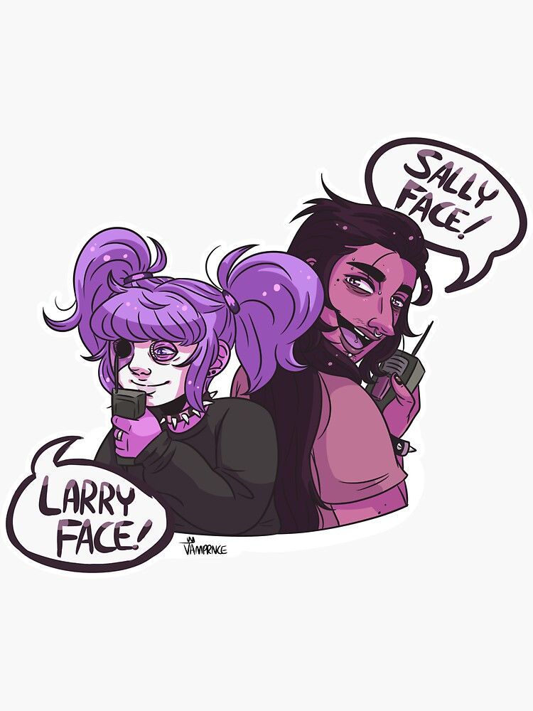 "Sally Face! Larry Face!" Sticker by vamprnce | Redbubble