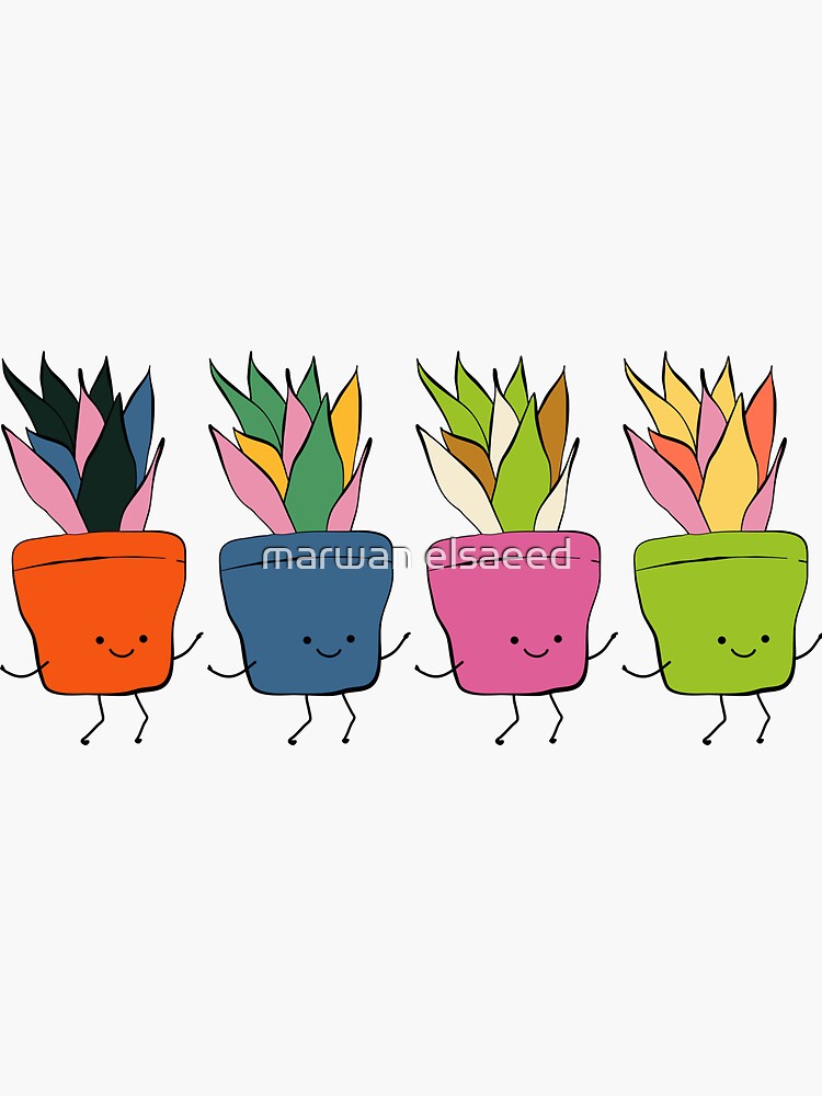 "Dancing Plant, funny colors" Sticker for Sale by marwanelseed | Redbubble