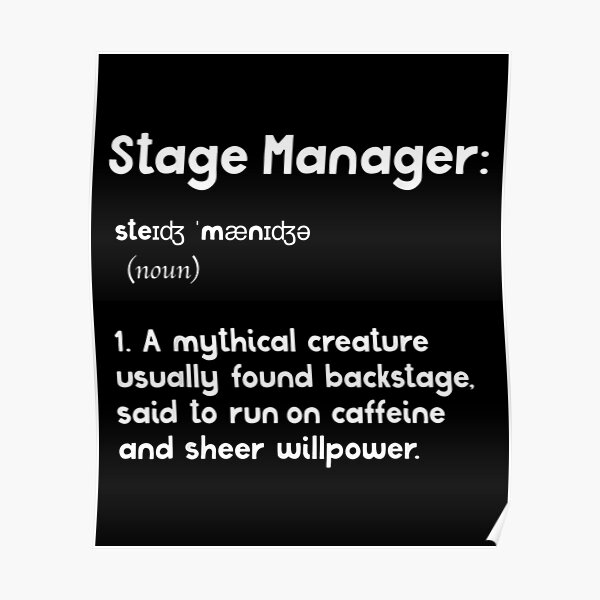 "Stage Manager Definition Funny Theater Christmas Gift " Poster by ...