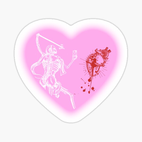 "Glowing Pink Heart Blackbeard Pirate Flag Reimagined" Sticker for Sale ...