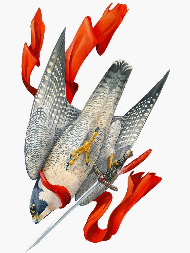 "Knight of Swords - Peregrine Falcon with Sword" Sticker for Sale by ...