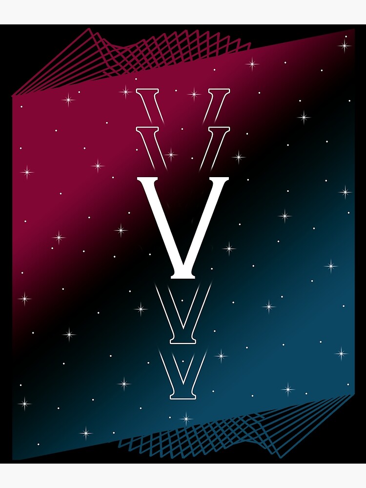 "Sparkling Gradient Letter V Cool Typography" Poster for Sale by ...