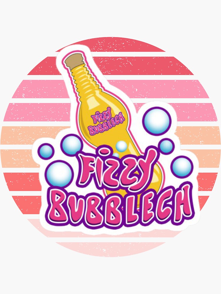 "Fizzy Bubblech Pink" Sticker by purplepeppers | Redbubble