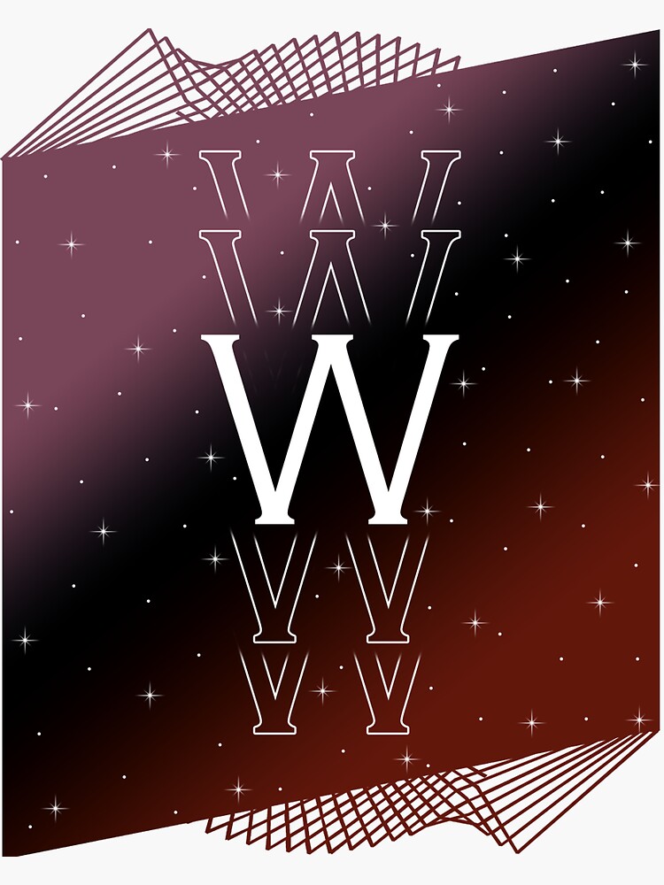 "Sparkling Gradient Letter W Cool Typography" Sticker for Sale by ...