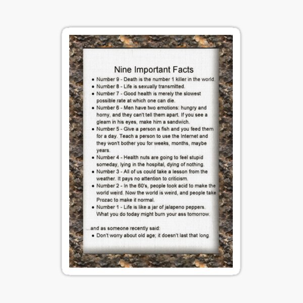 "Insightful Facts " Sticker by umaical1 | Redbubble