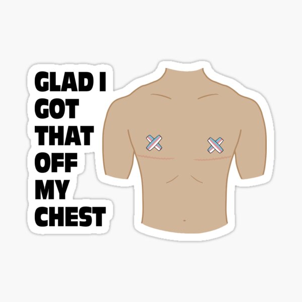 "Trans Top Surgery (Mid-Tone 2)" Sticker by maya-reinstein | Redbubble