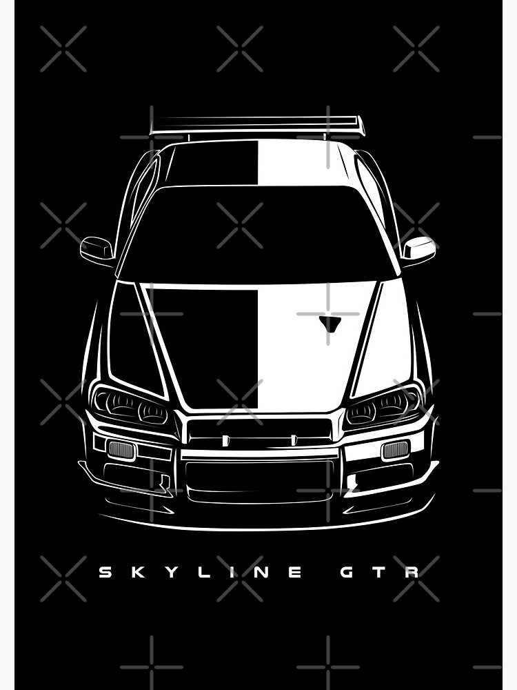 "Skyline GTR R34 Silhouette" Spiral Notebook for Sale by MivecPower ...