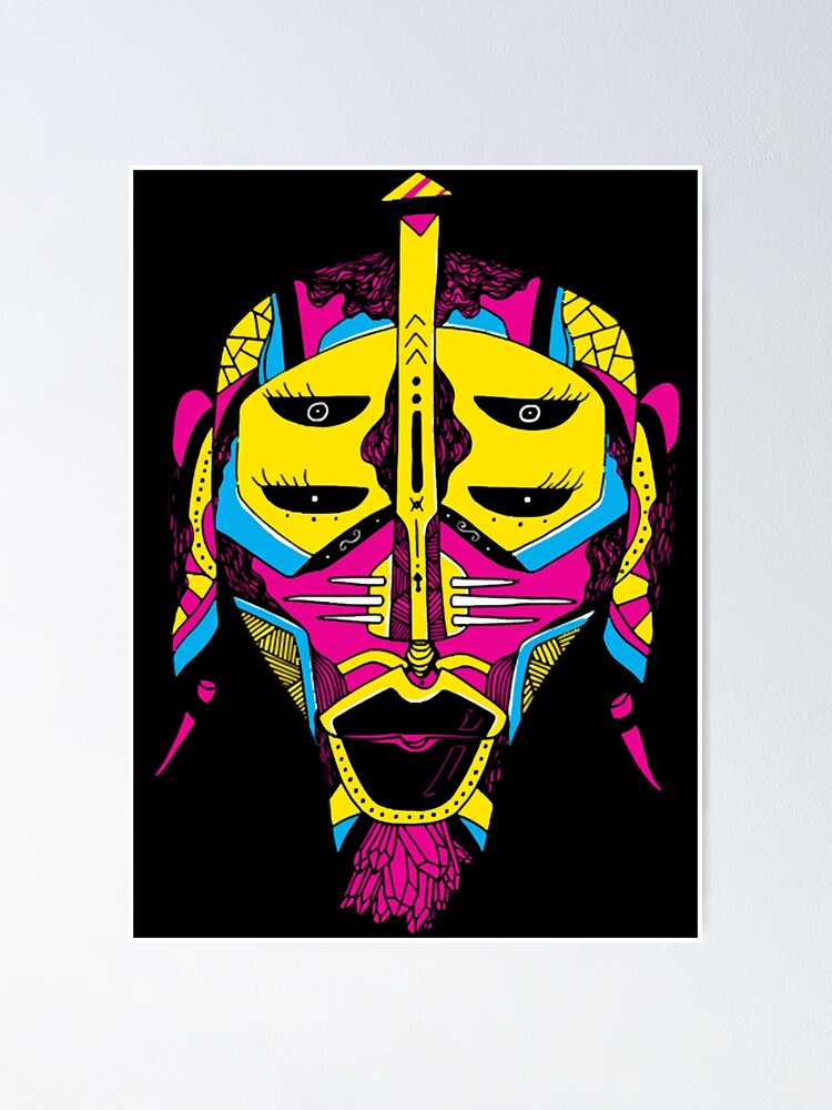 "CMYK African Mask No 11 " Poster for Sale by farelkakr | Redbubble
